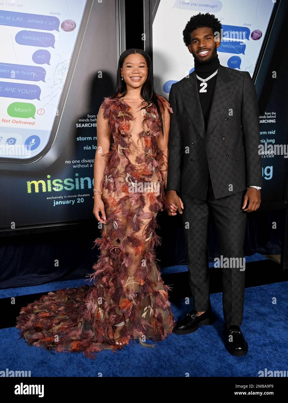 Los Angeles, Ca. 12/01/2023, Storm Reid und Shedeur Sanders kommen zur ...