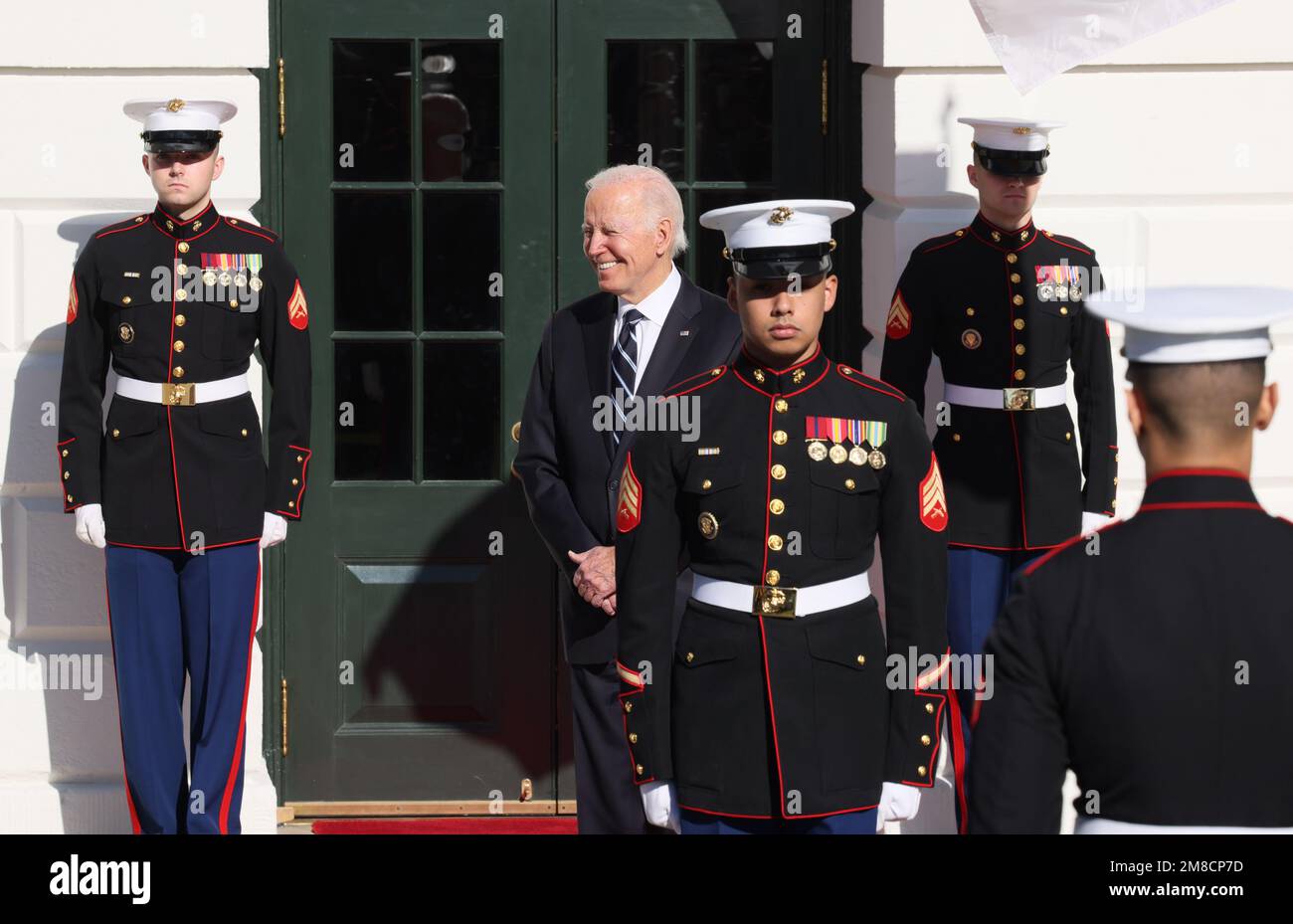 Washington DC, USA. 13. Januar 2023. Präsident Joe Biden trifft am ...