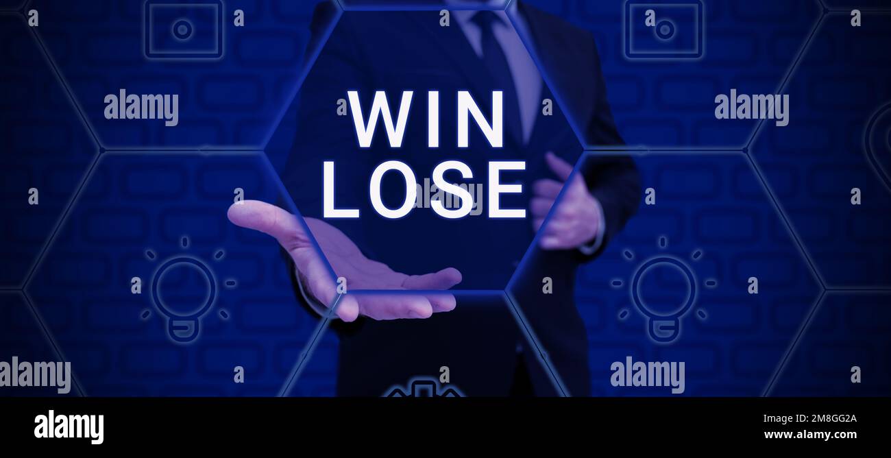 Handgeschriebenes Schild Win Lose, konzeptionelles Foto Vergleichen Sie ...