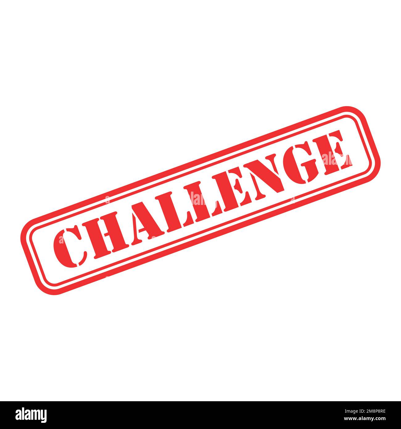 Challenge-Stempel-Symbol, Label-Aufkleber Schild-Taste, Text Banner ...