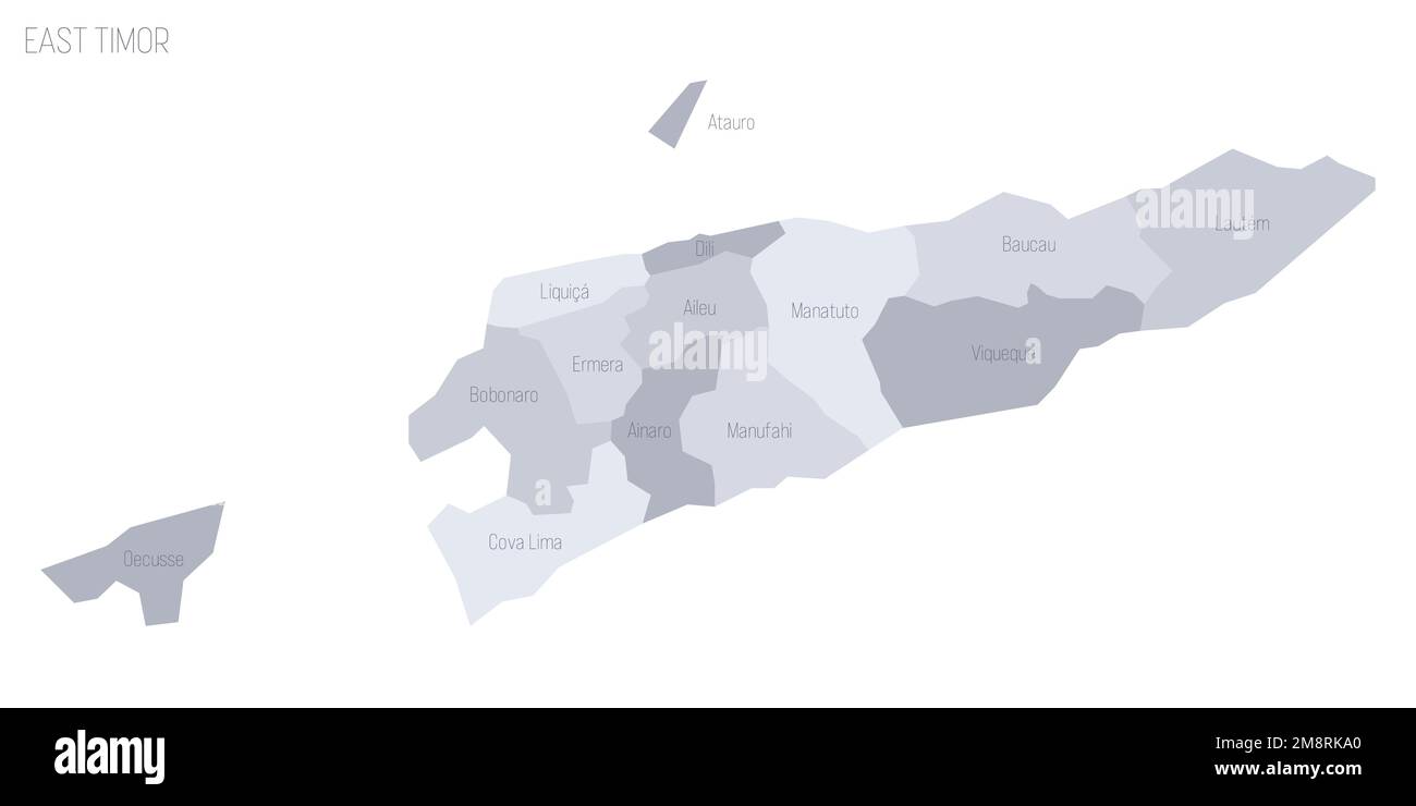 Politische Karte der Verwaltungsbezirke Osttimor - Gemeinden und ...