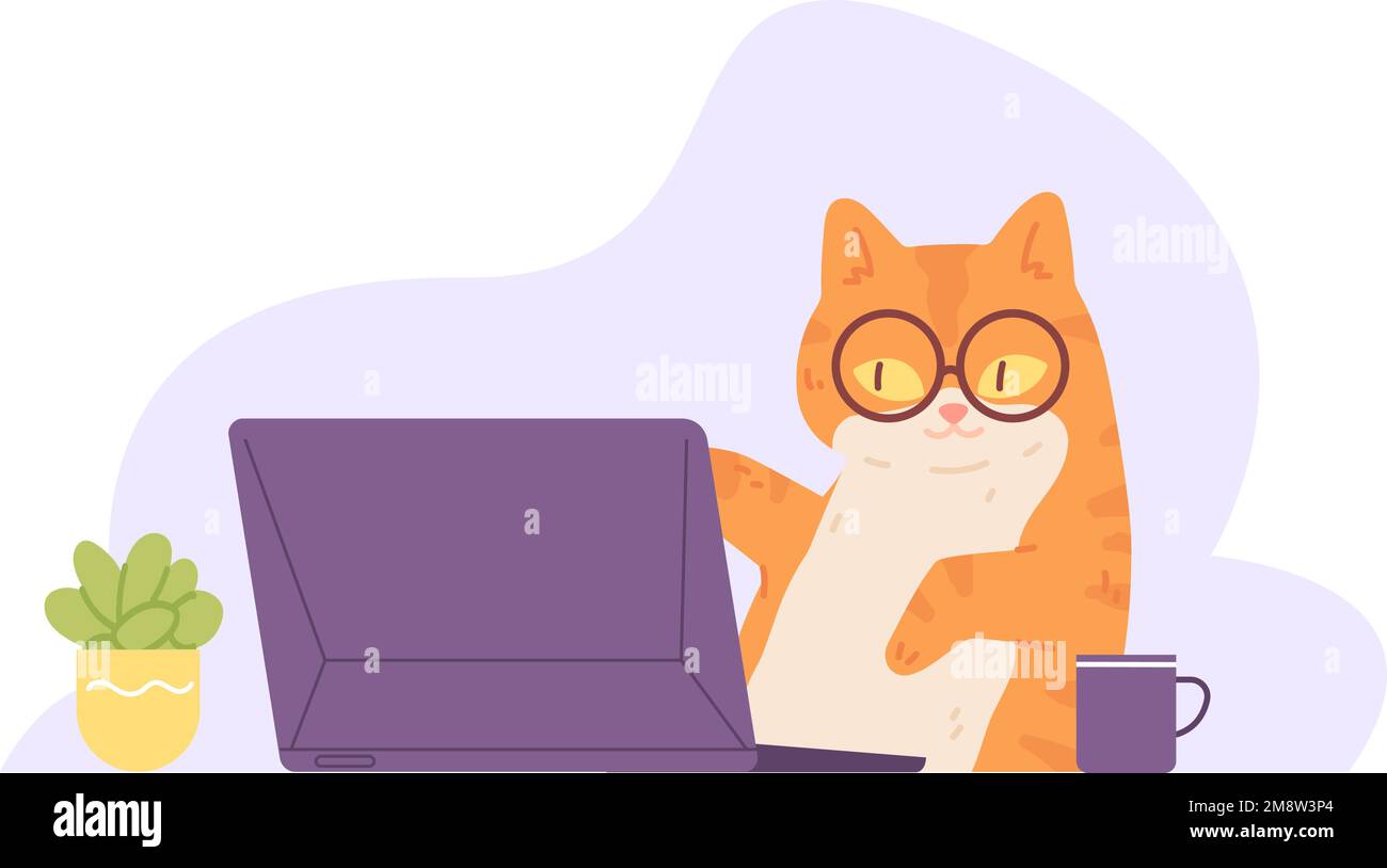 Cat typing Stock-Vektorgrafiken kaufen - Alamy