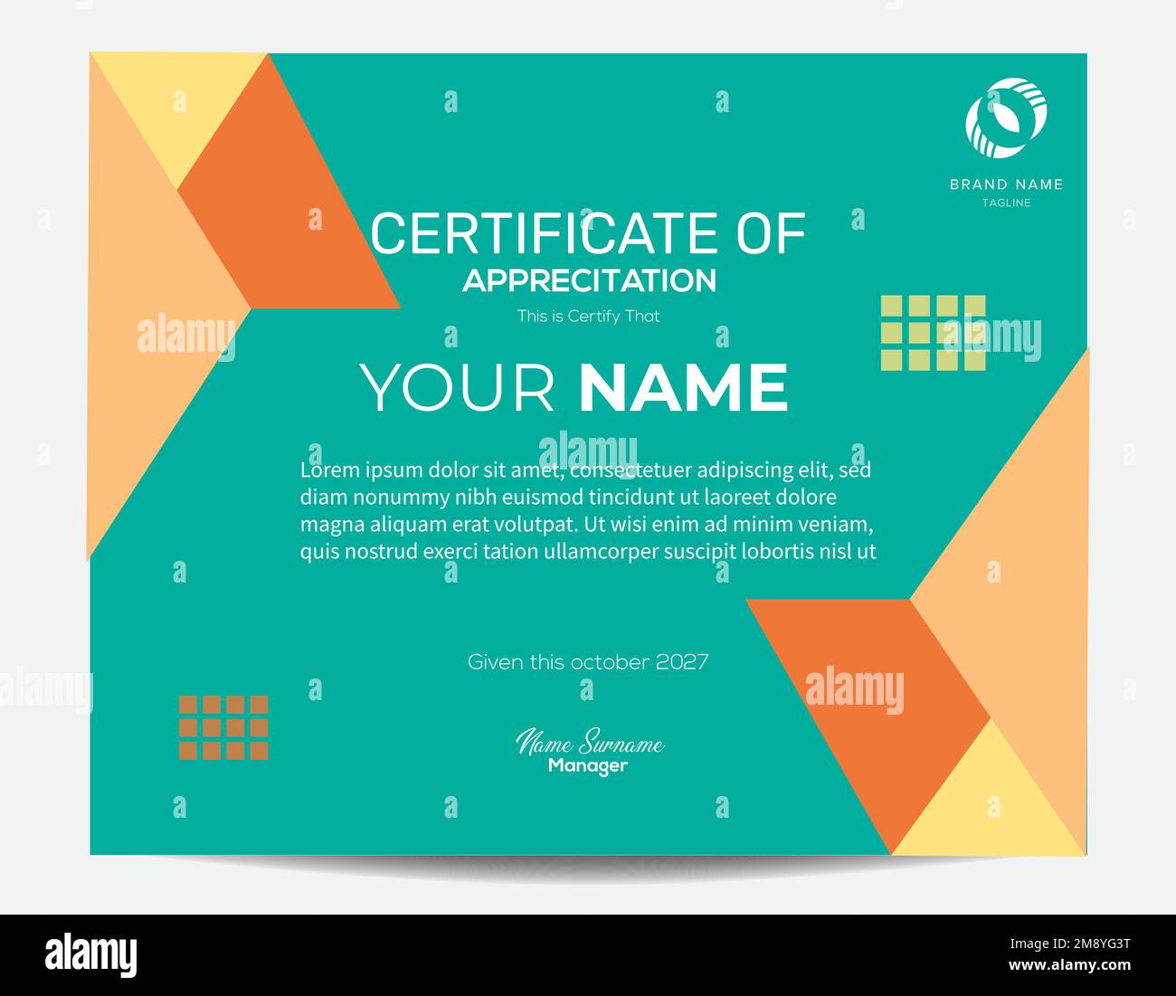 Vorlage für Dankeszertifikat oder Diplom-Design Stock-Vektorgrafik - Alamy