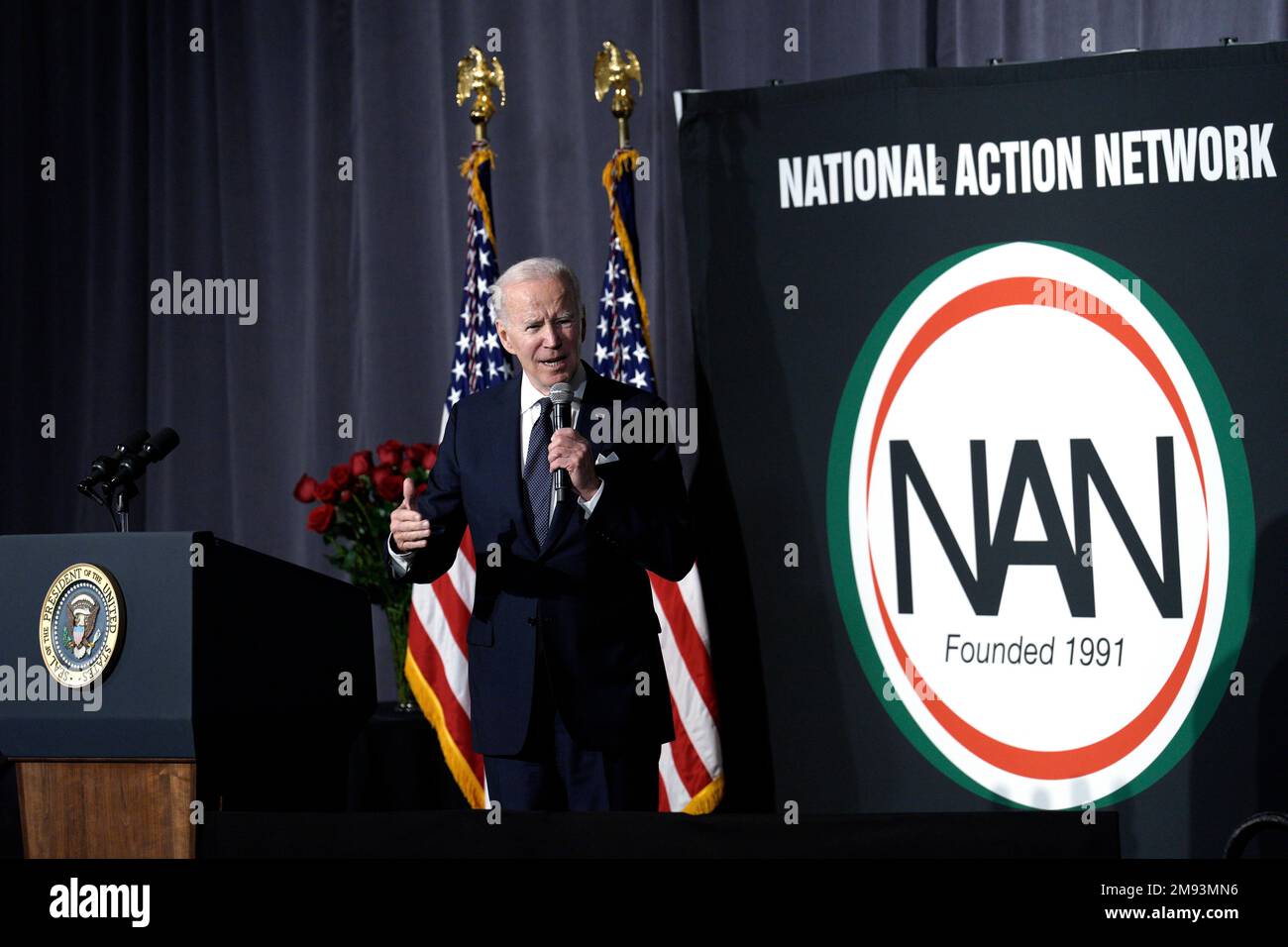 US-Präsident Joe Biden spricht im National Action Network (NAN) Martin ...