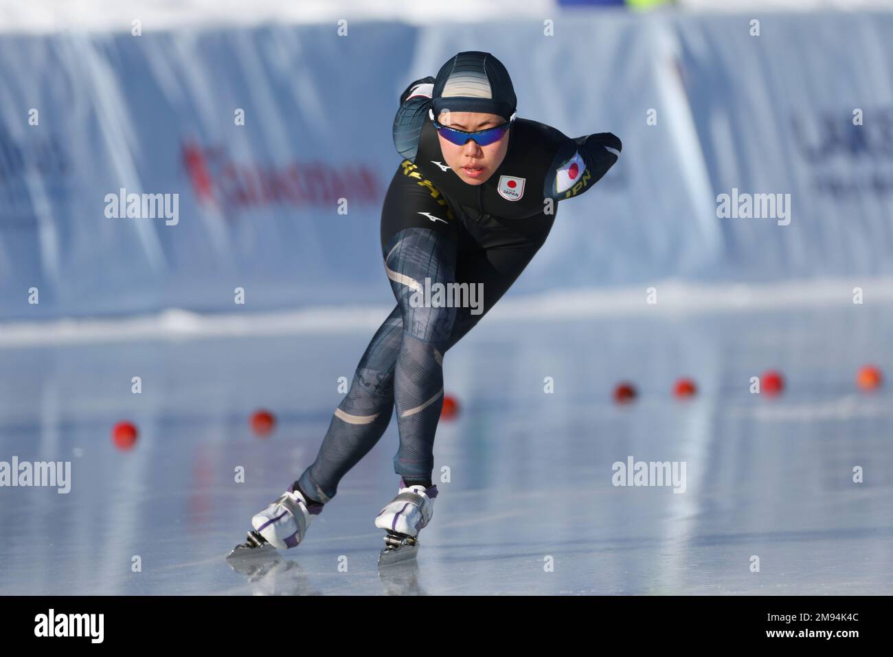 Lake Placid, New York, USA. 16. Januar 2023. Maho Karai (JPN) Speed Skating : 3000m Frauen auf ...
