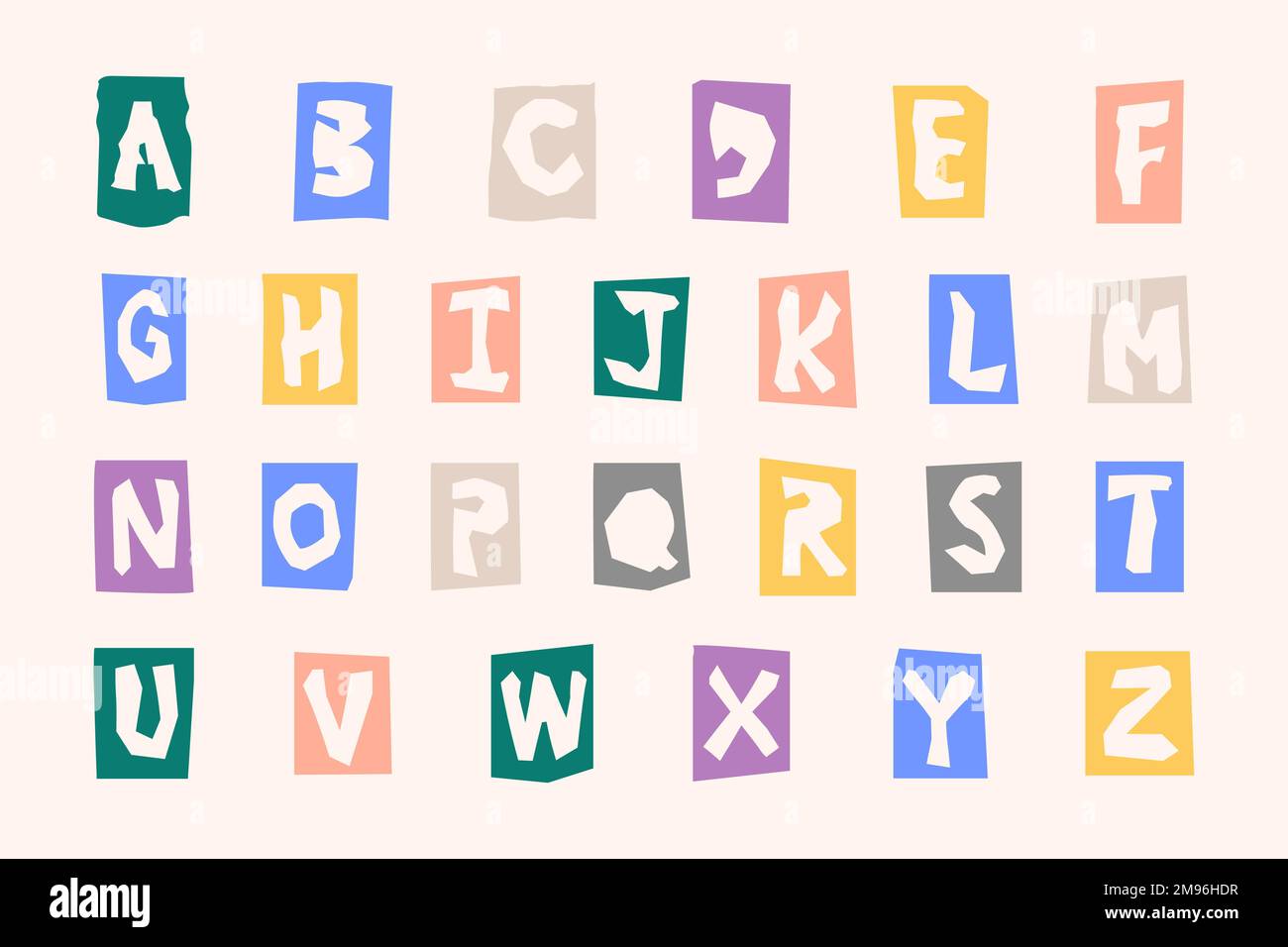Papier ausgeschnittenes alphabet Stock-Vektorgrafiken kaufen - Alamy