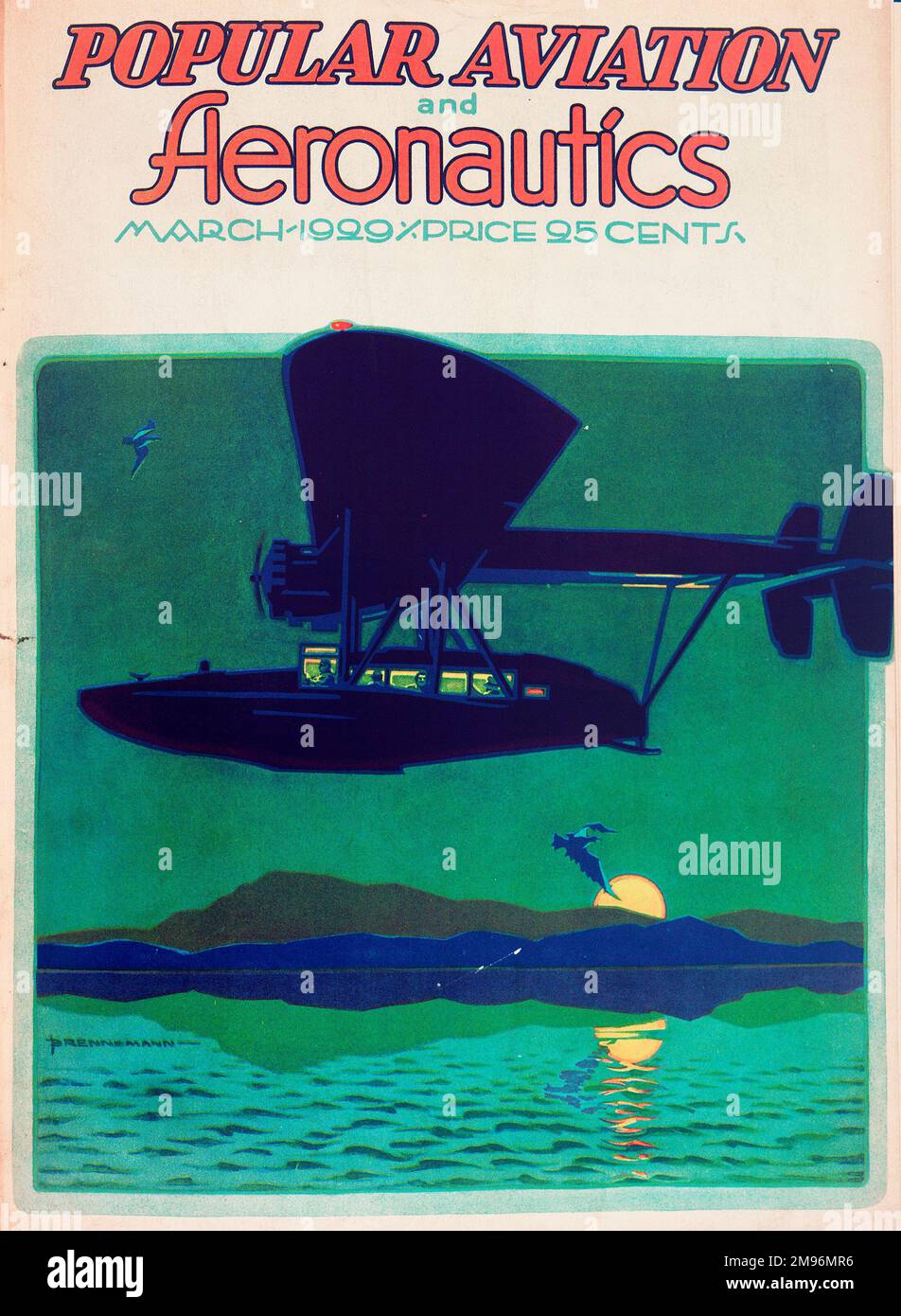 Coverdesign, Popular Aviation and Aeronautics Magazine, zeigt ein ...