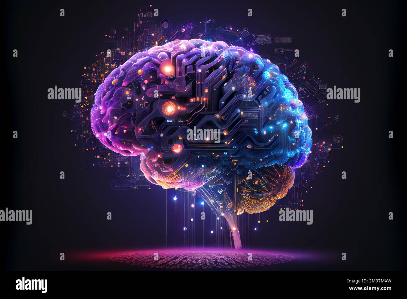 Das menschliche Gehirn zeigt intelligente Denkprozesse durch das ...