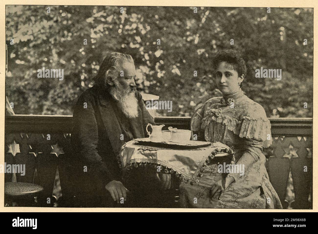 Johannes Brahms, deutscher Komponist, und Adele Strauss, Ehefrau von ...