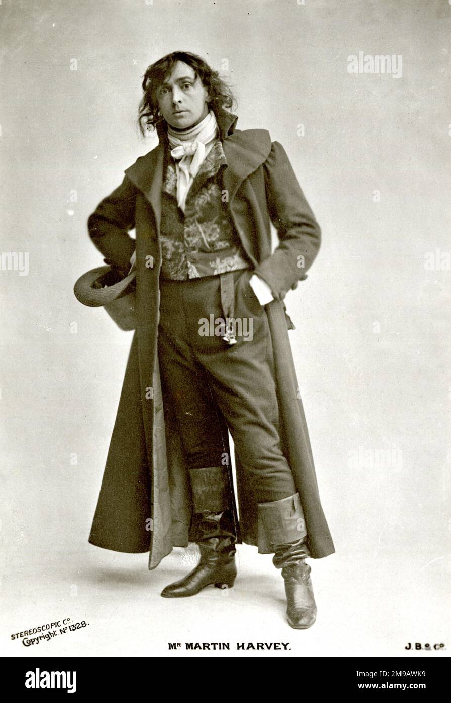 John Martin Harvey, englischer Schauspieler, als Sidney Carton auf die ...