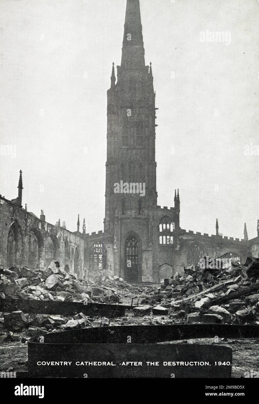Bombardement de la seconde guerre mondiale de la cathédrale de coventry ...
