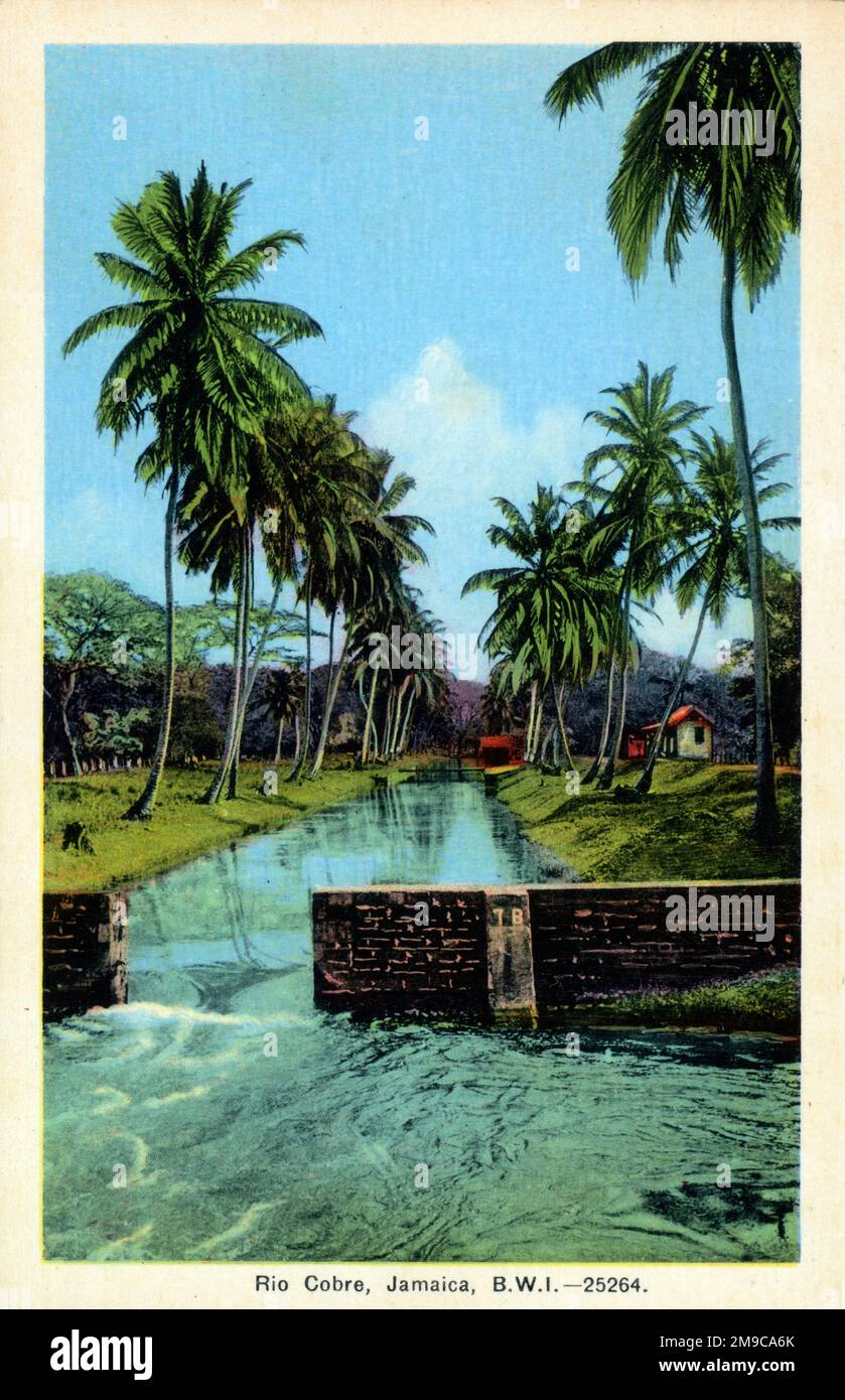 Rio Cobre, Jamaika, Westindischen Inseln. Der Fluss fließt in die ...