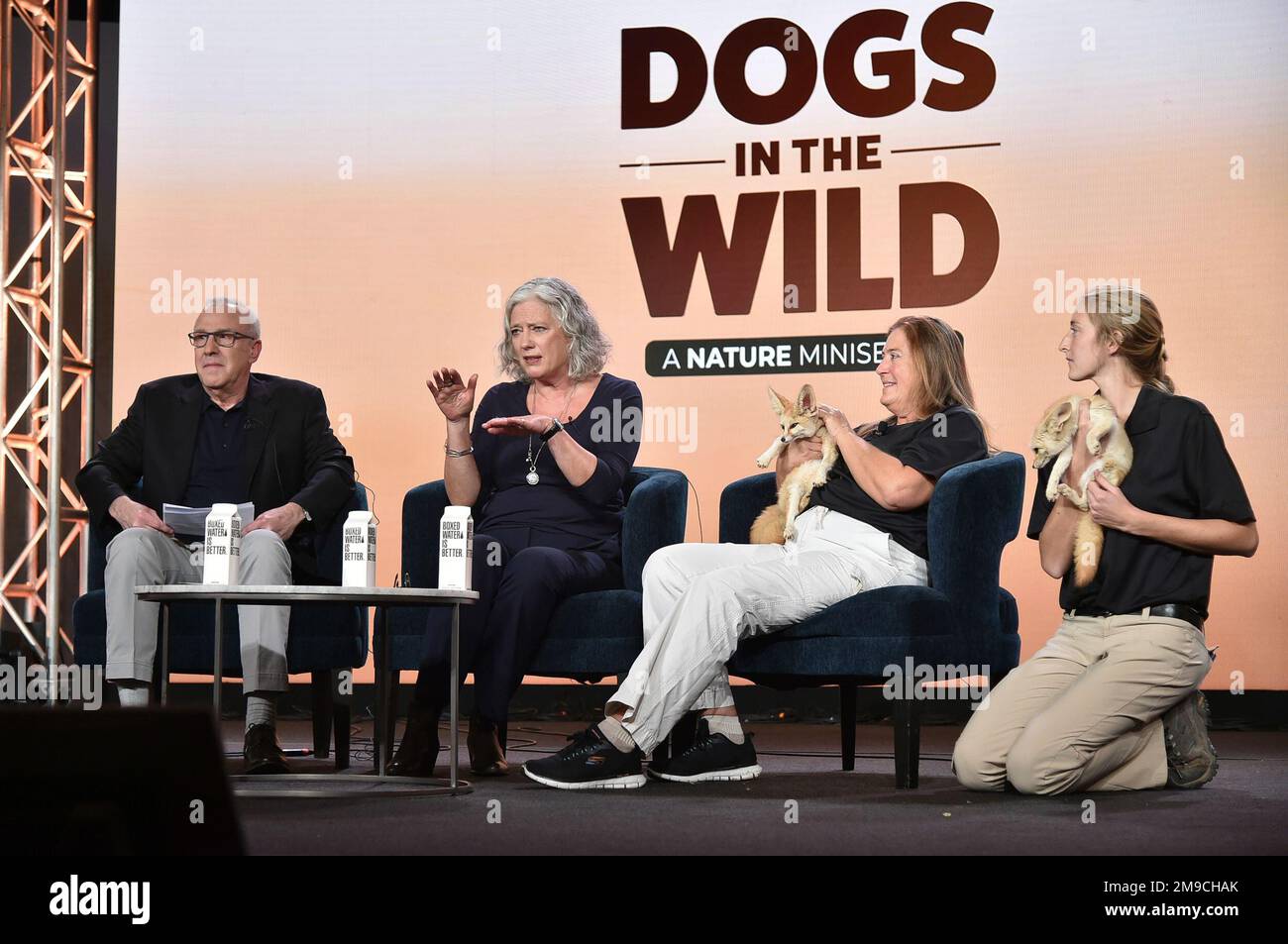 Fred Kaufman, from left, Jo Shinner, Jackie Navarro holding Fig the ...