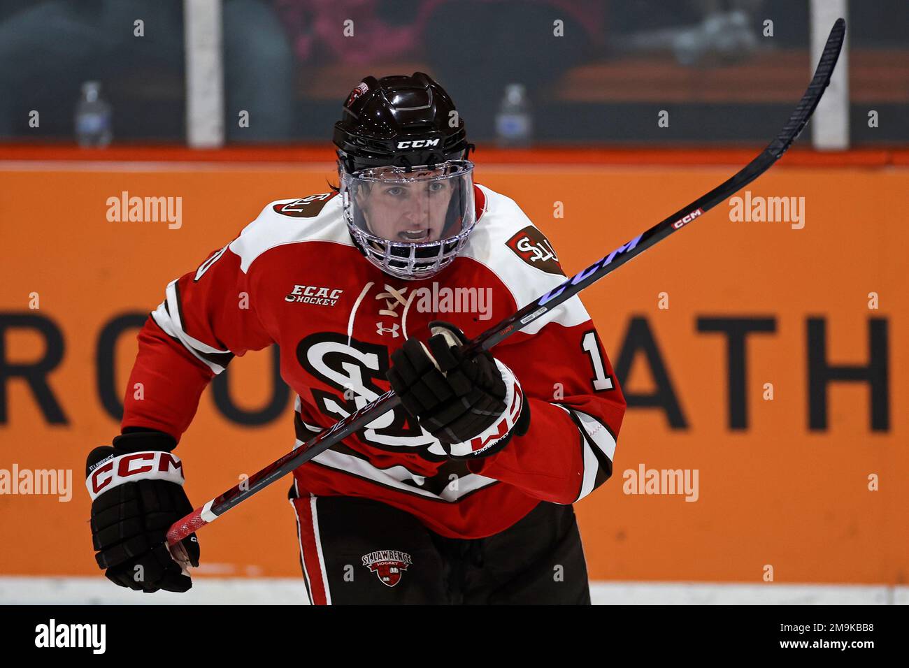 St. Lawrence's Tomas Mazura skates against Princeton during an NCAA ...