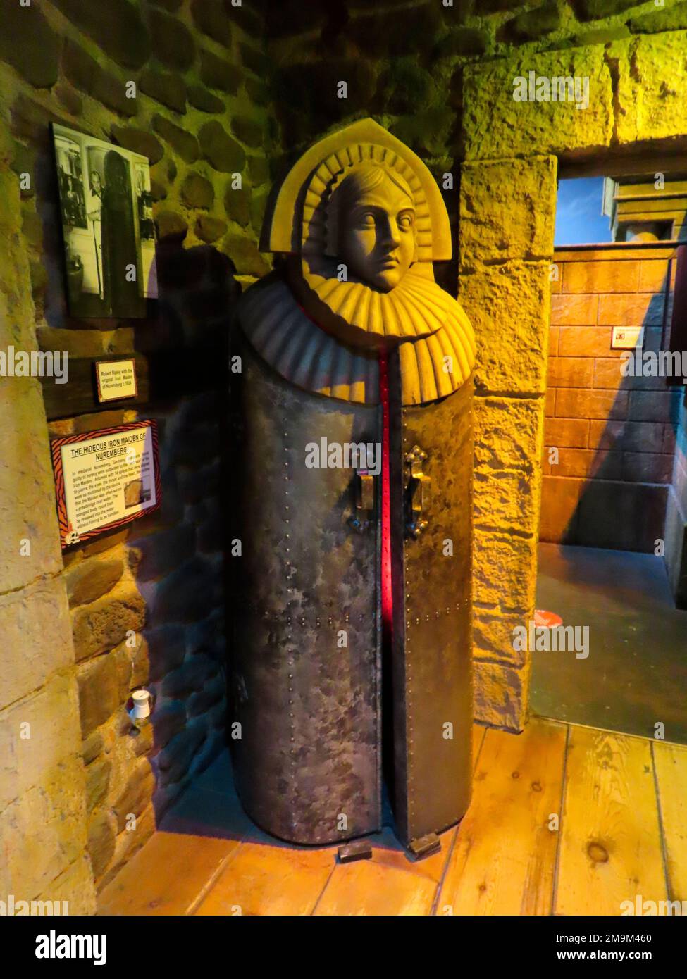 An ancient torture device known as an iron maiden is displayed at the ...