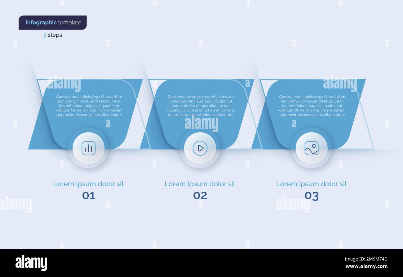 Vektor-Infografik-Vorlage, die aus 3-Elementen besteht Stock ...