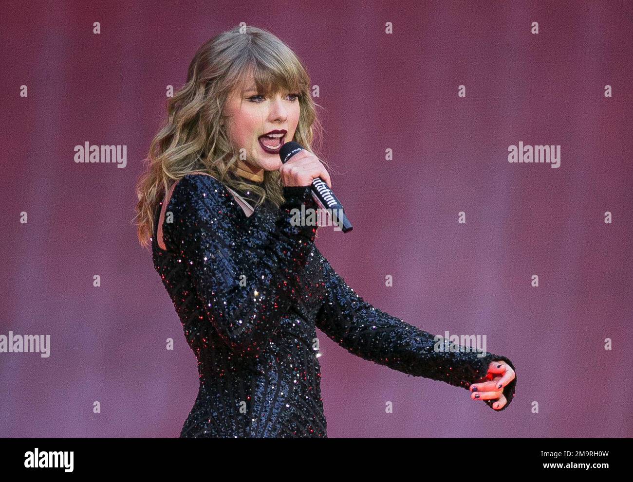FILE - Singer Taylor Swift performs on stage in a concert at Wembley ...