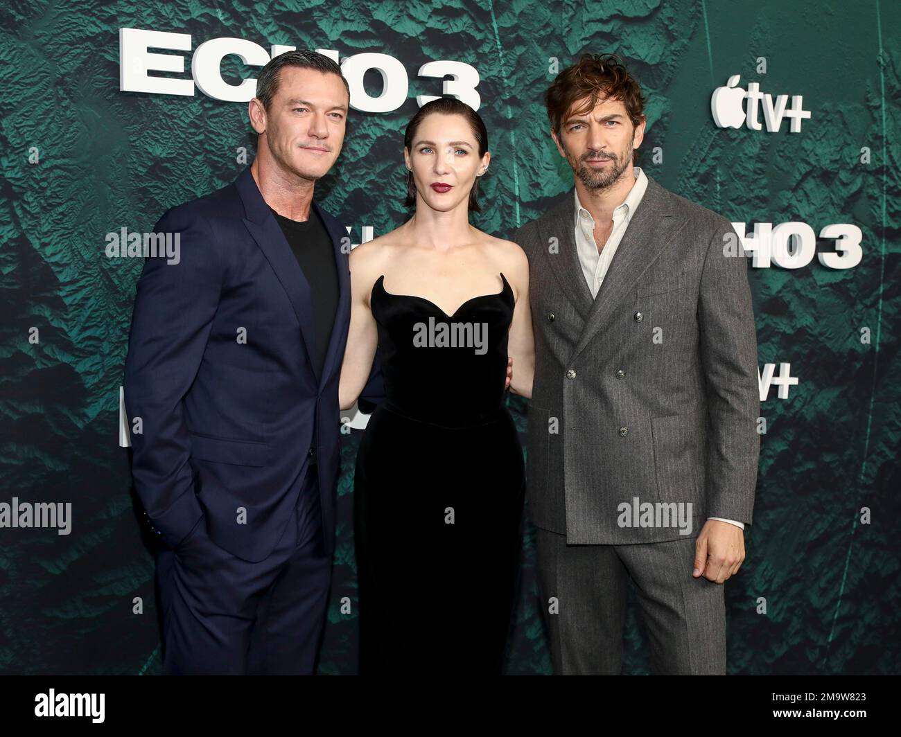 Actors Luke Evans, from left, Jessica Ann Collins and Michiel Huisman ...