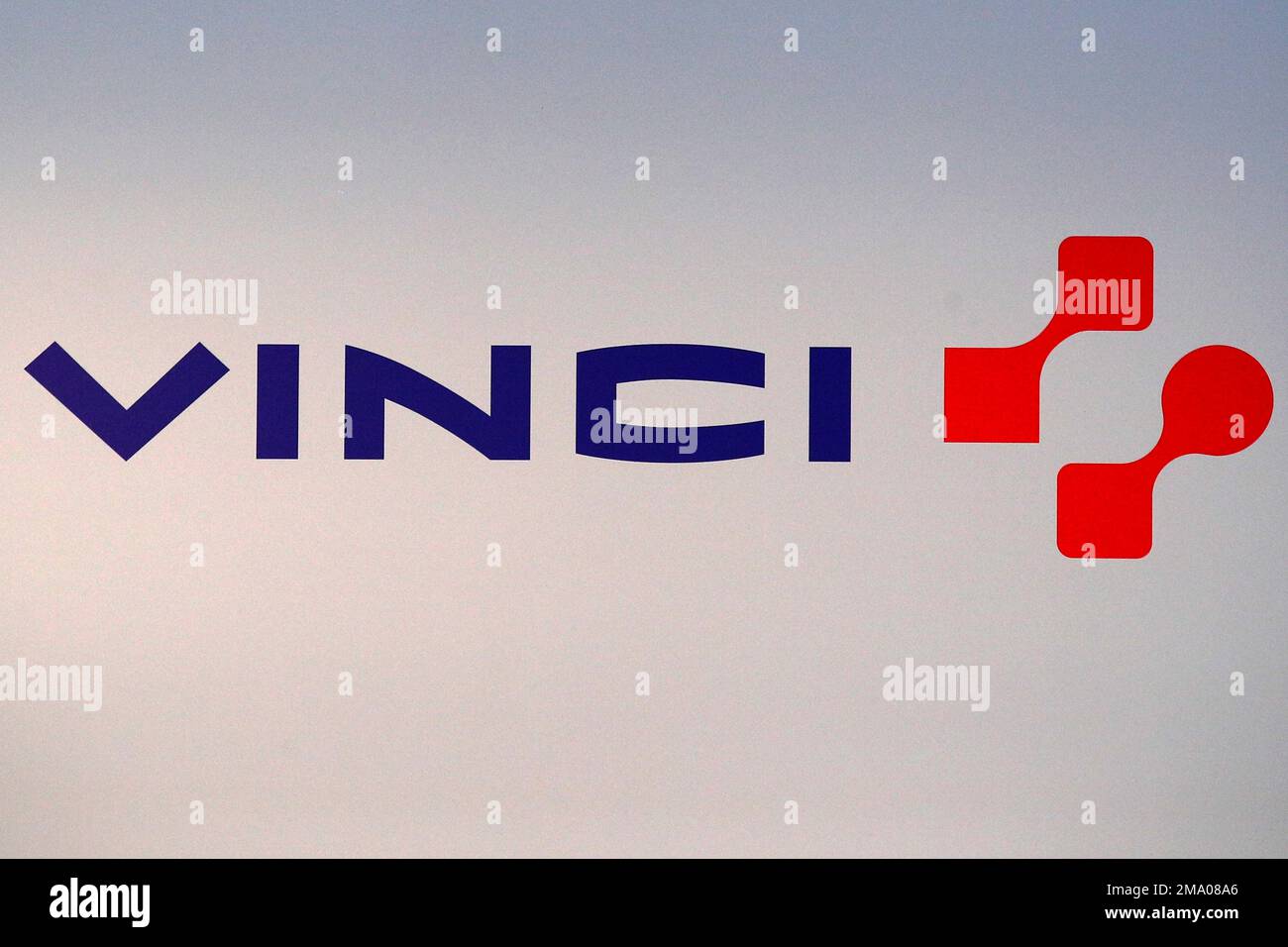 FILE - The logo of Vinci Group is pictured during the full year 2017 ...