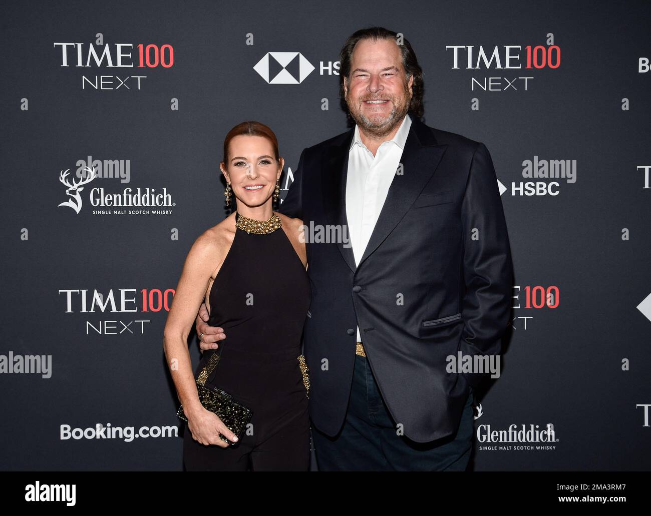 Stephanie Ruhle, left, and Marc Benioff attends the Time100 Next list ...