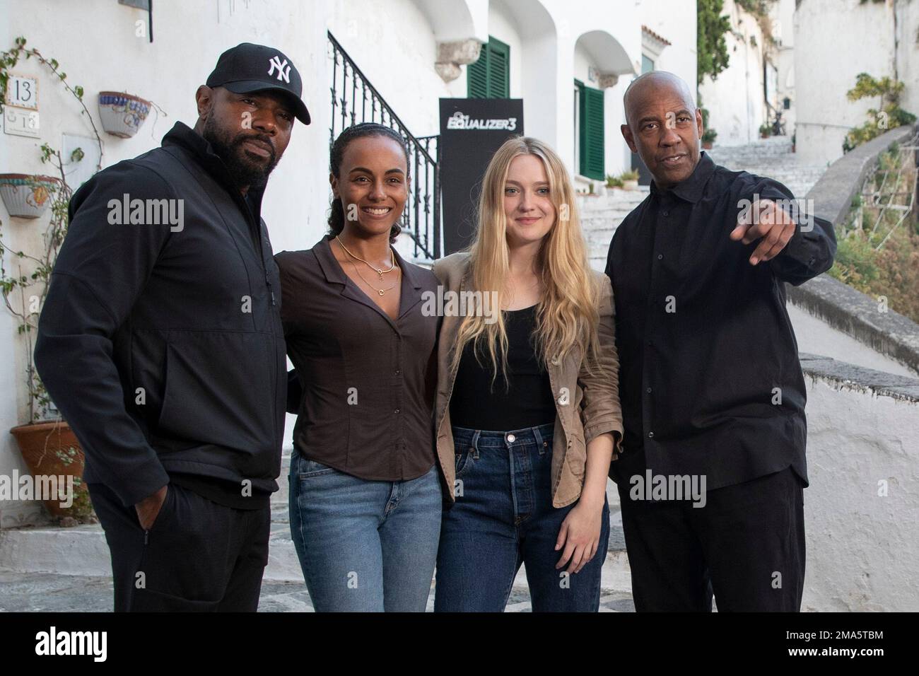 From left, US director Antoine Fuqua, Italian actress Gaia Scodellaro ...