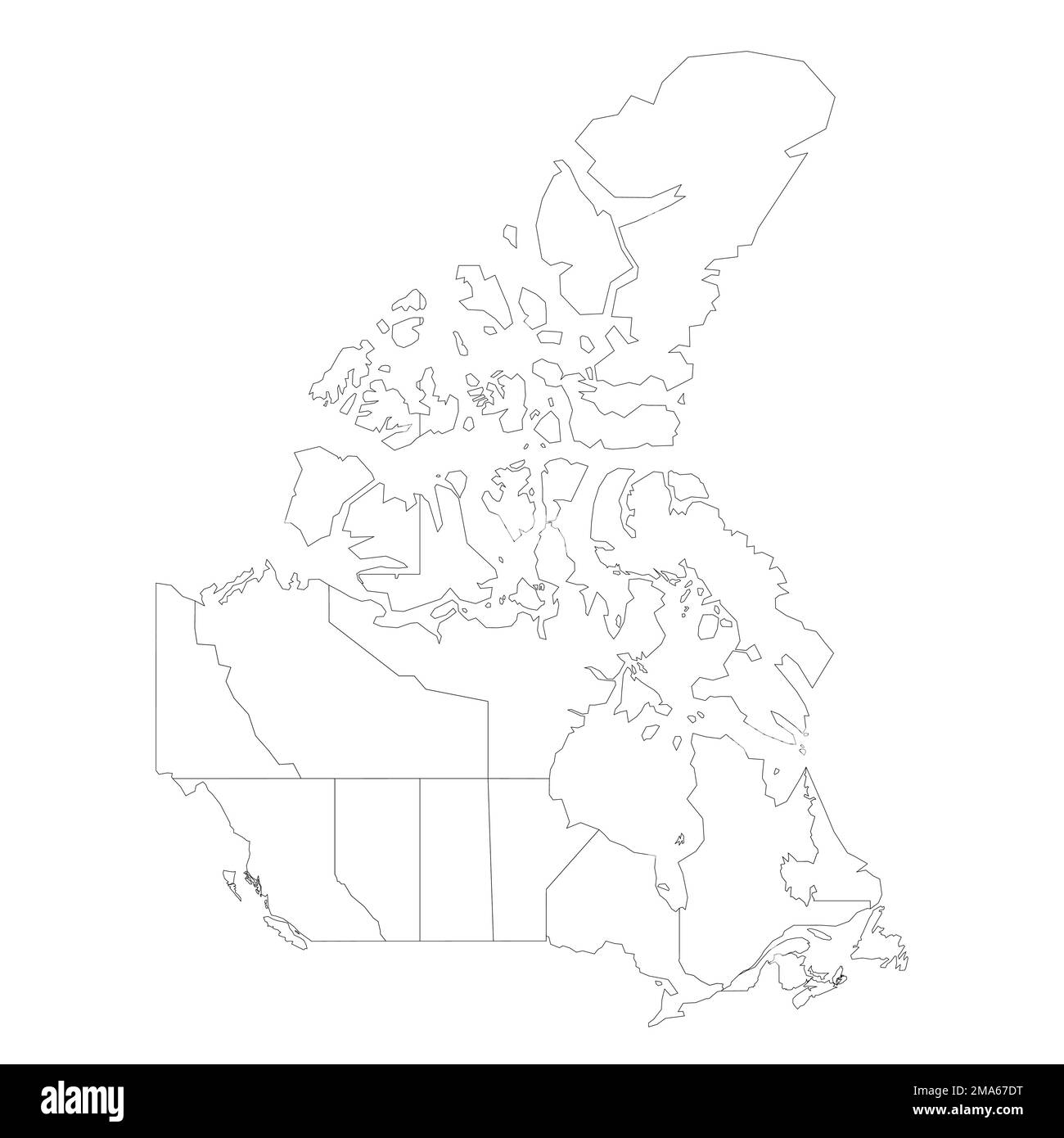 Politische Karte der Verwaltungsabteilungen in Kanada Stock-Vektorgrafik - Alamy
