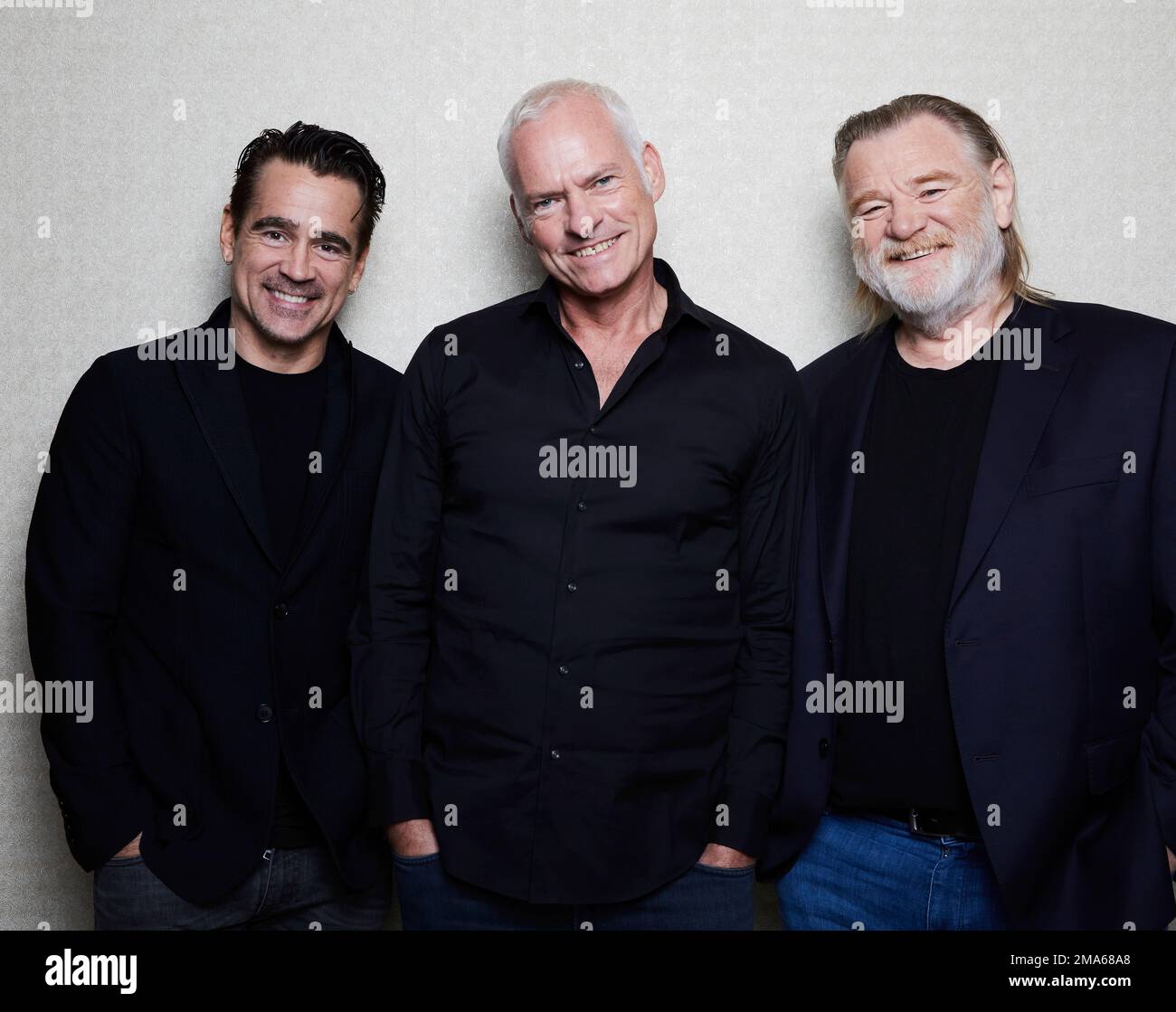 Actor Colin Farrell, left, filmmaker Martin McDonagh, center, and actor ...