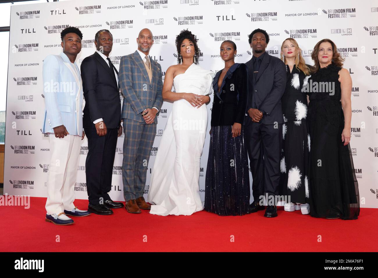 Jalyn Hall, from left, John Douglas, Keith Beauchamp, director Chinonye ...
