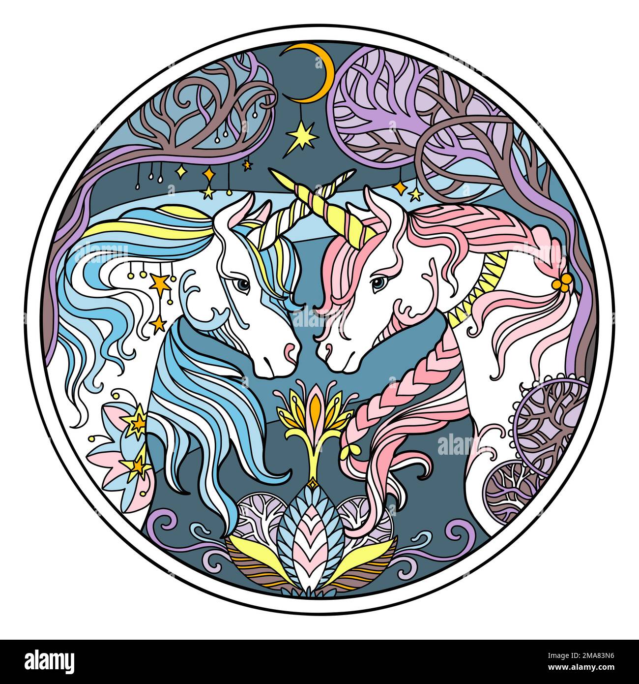 Blumen zentangle kunstwerk -Fotos und -Bildmaterial in hoher Auflösung – Alamy