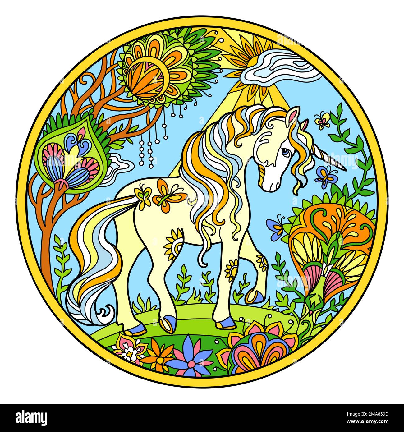 Blumen zentangle kunstwerk -Fotos und -Bildmaterial in hoher Auflösung – Alamy