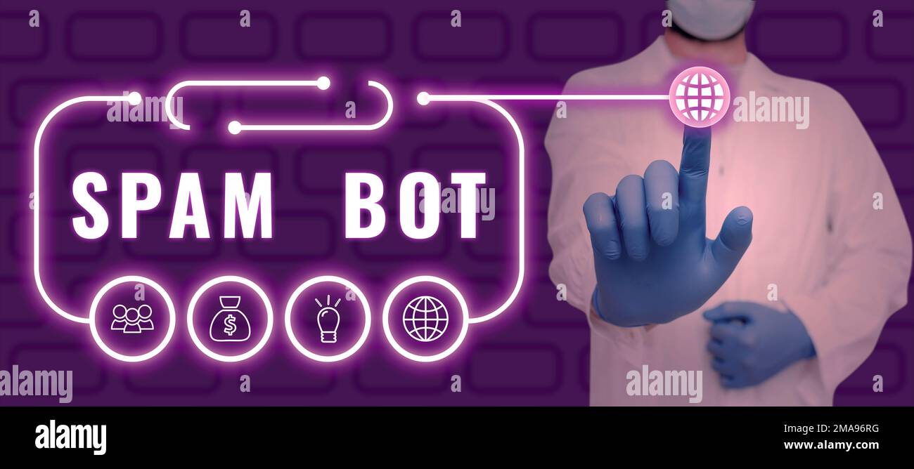 Schreiben mit Textanzeige Spam bot. Autonomes Programm für ...
