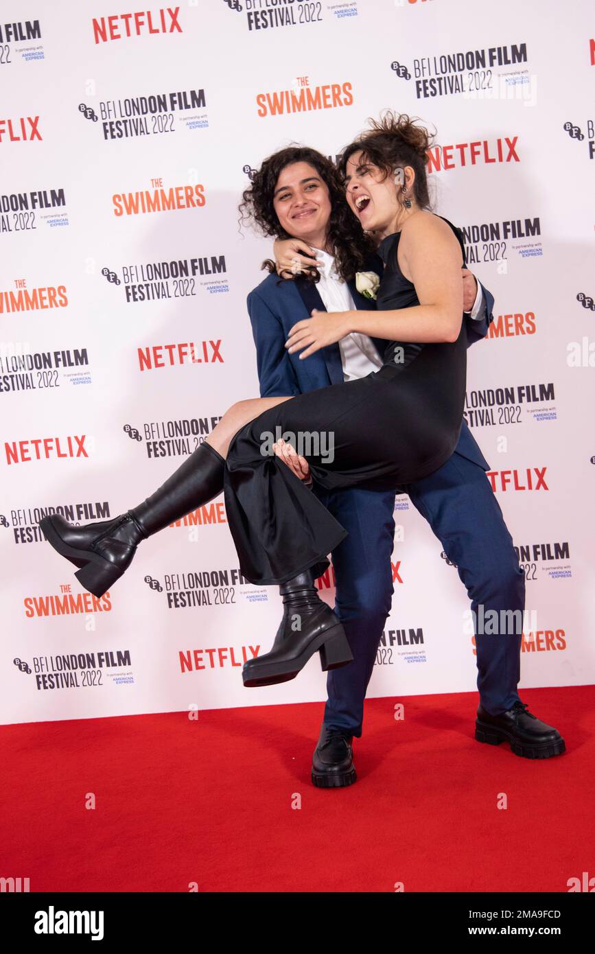 Manal Issa, left, and Nathalie Issa pose for photographers upon arrival ...