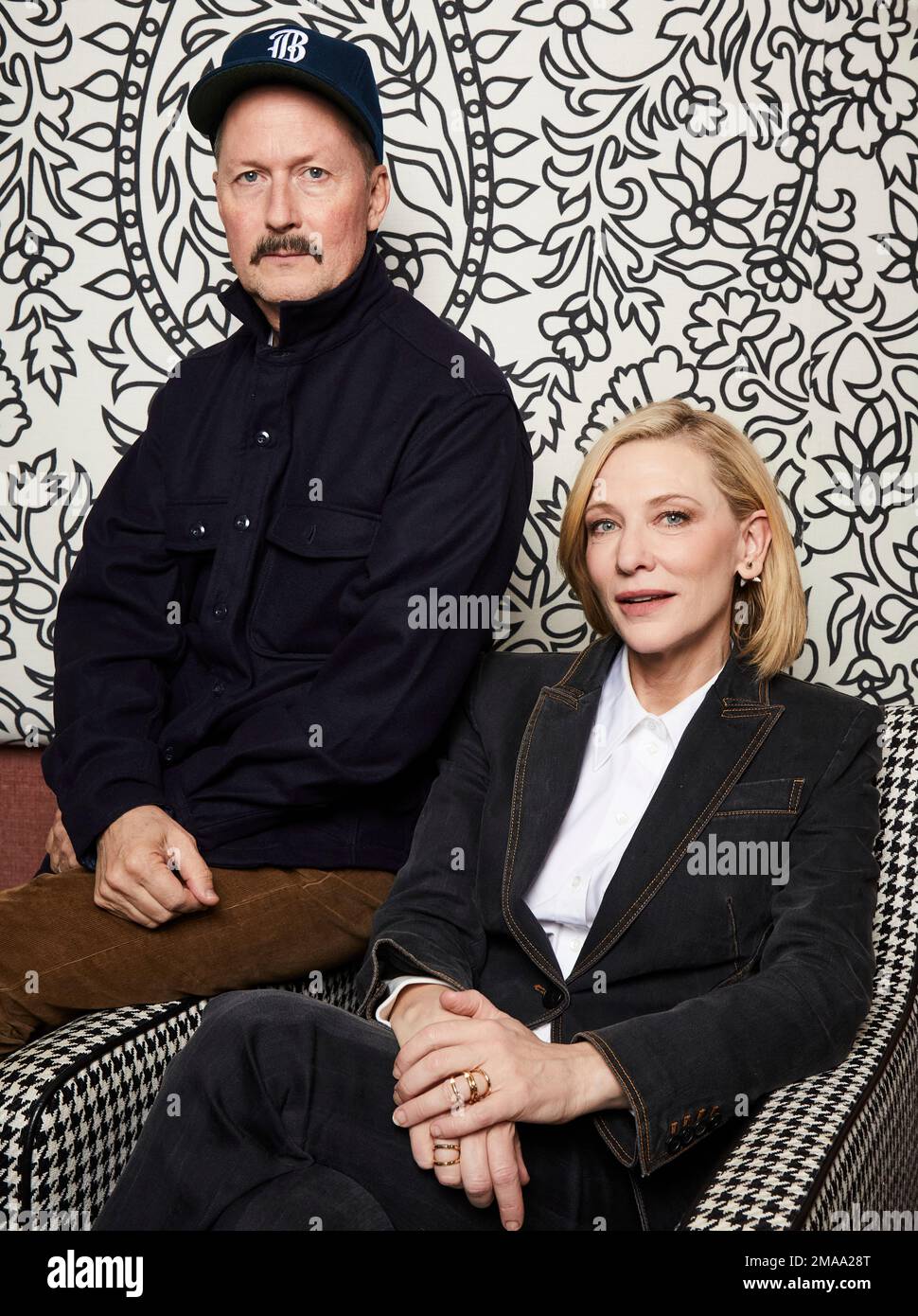 Todd Field, left, and Cate Blanchett pose for a portrait on Oct. 2, 2022, in New York to promote ...