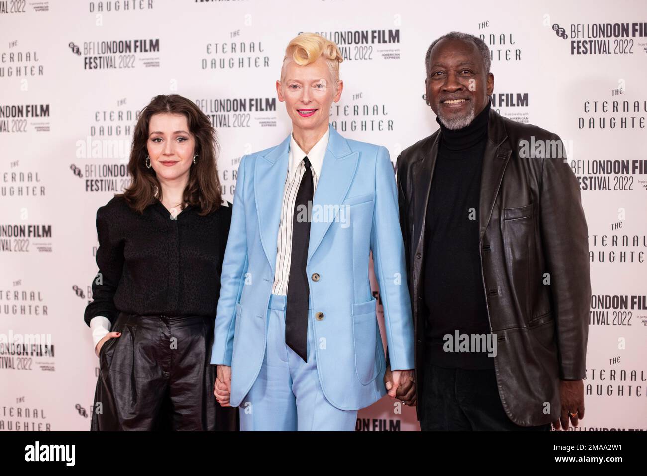 Director Joanna Hogg, from left, Carly-Sophia Davies, Tilda Swinton and Joseph Mydell pose for ...