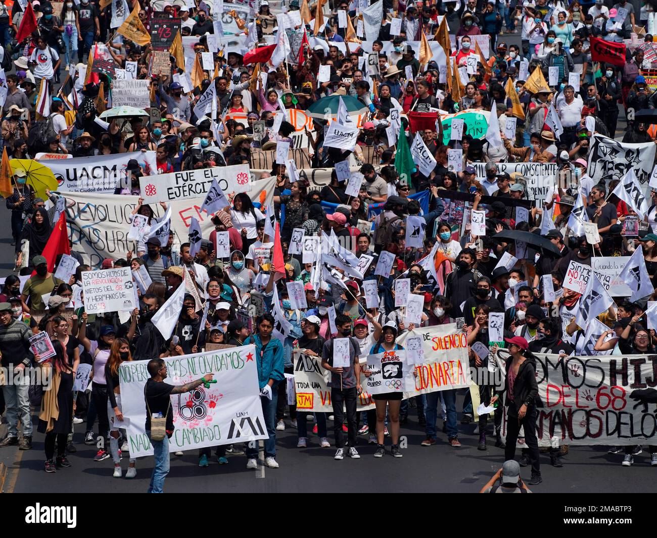 People march in remembrance of Tlatelolco student massacre, in Mexico ...
