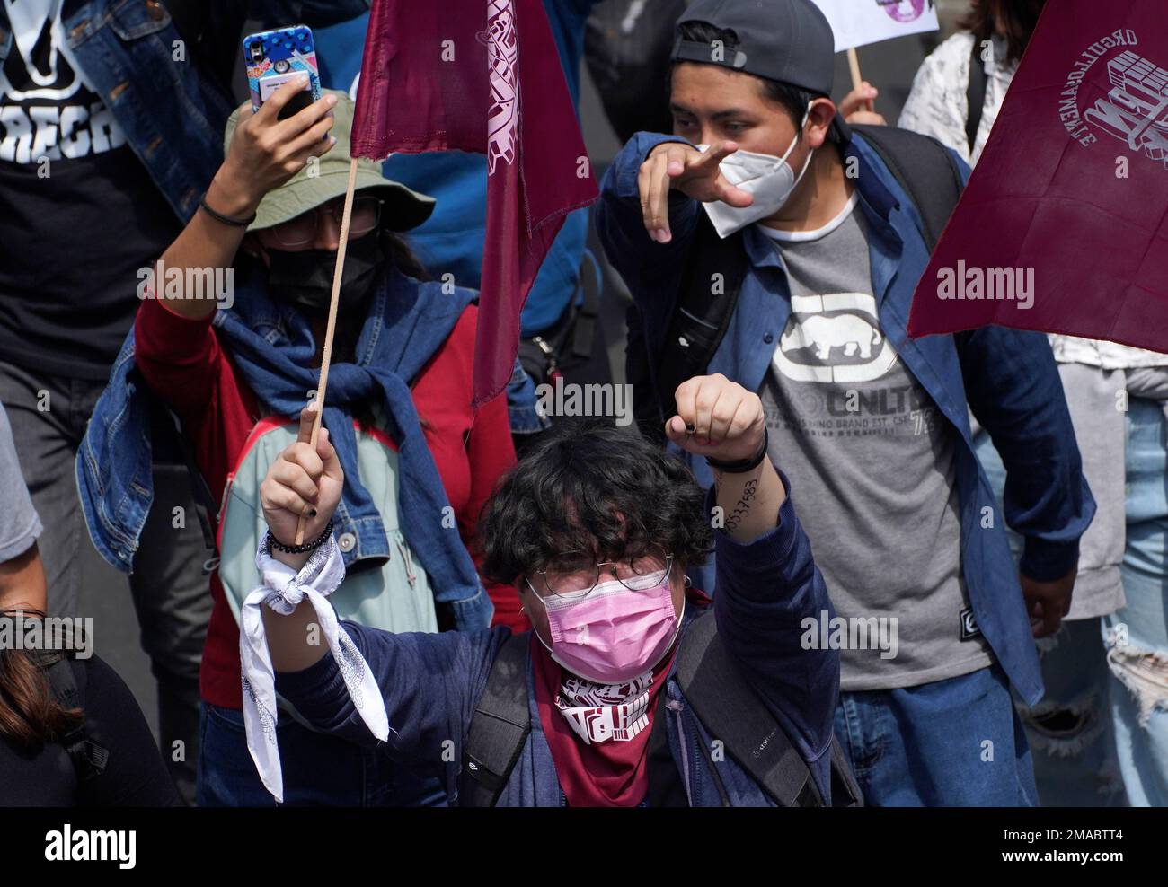 People march in remembrance of the Tlatelolco student massacre, in ...