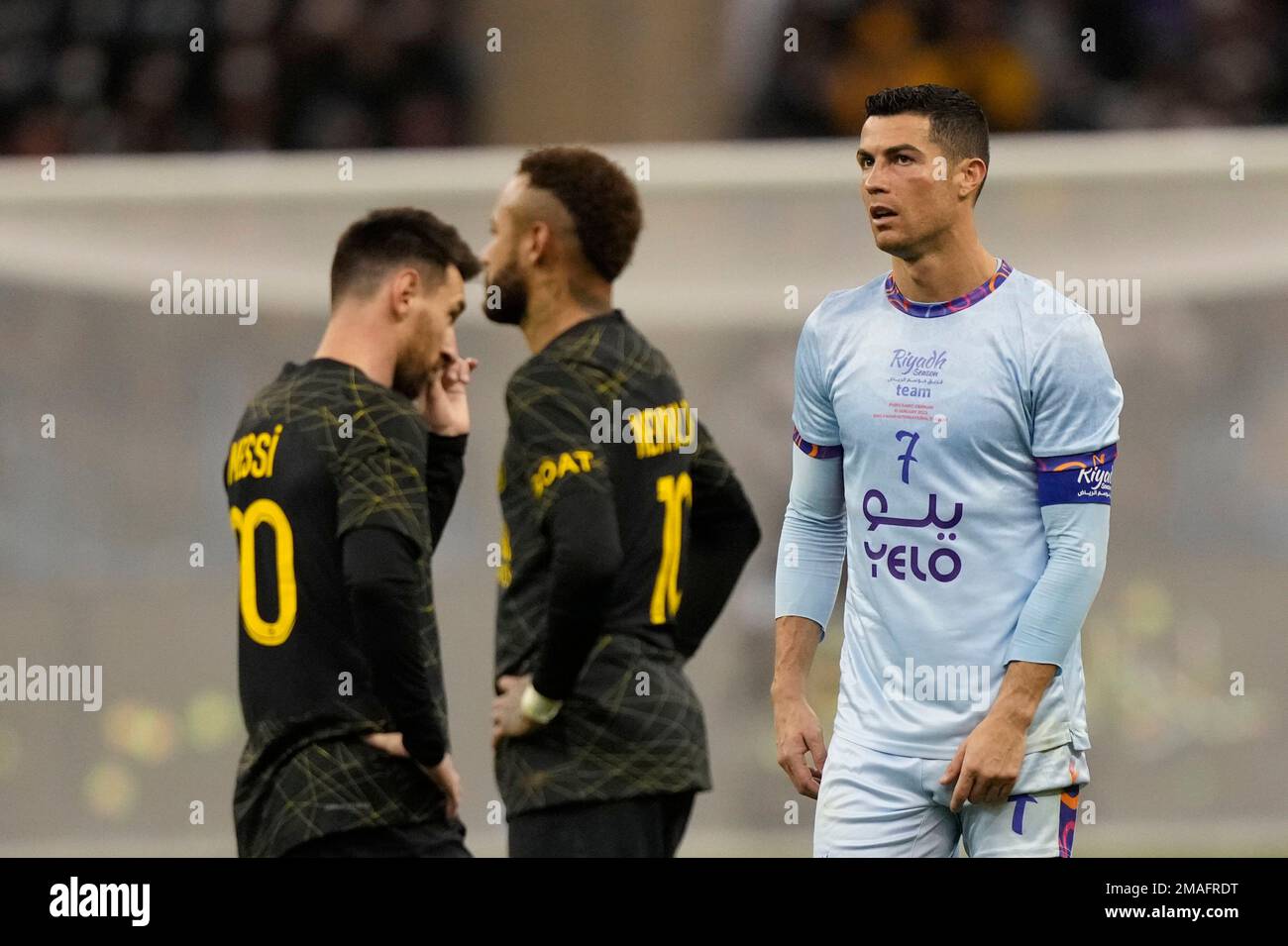 Cristiano Ronaldo playing for a combined XI of Saudi Arabian teams Al ...