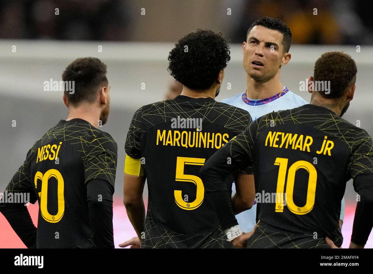 Cristiano Ronaldo grimaces playing for a combined XI of Saudi Arabian ...