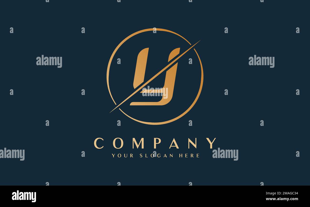 Logo des in Scheiben geschnittenen Buchstabens Y mit Kreisform. Edle ...