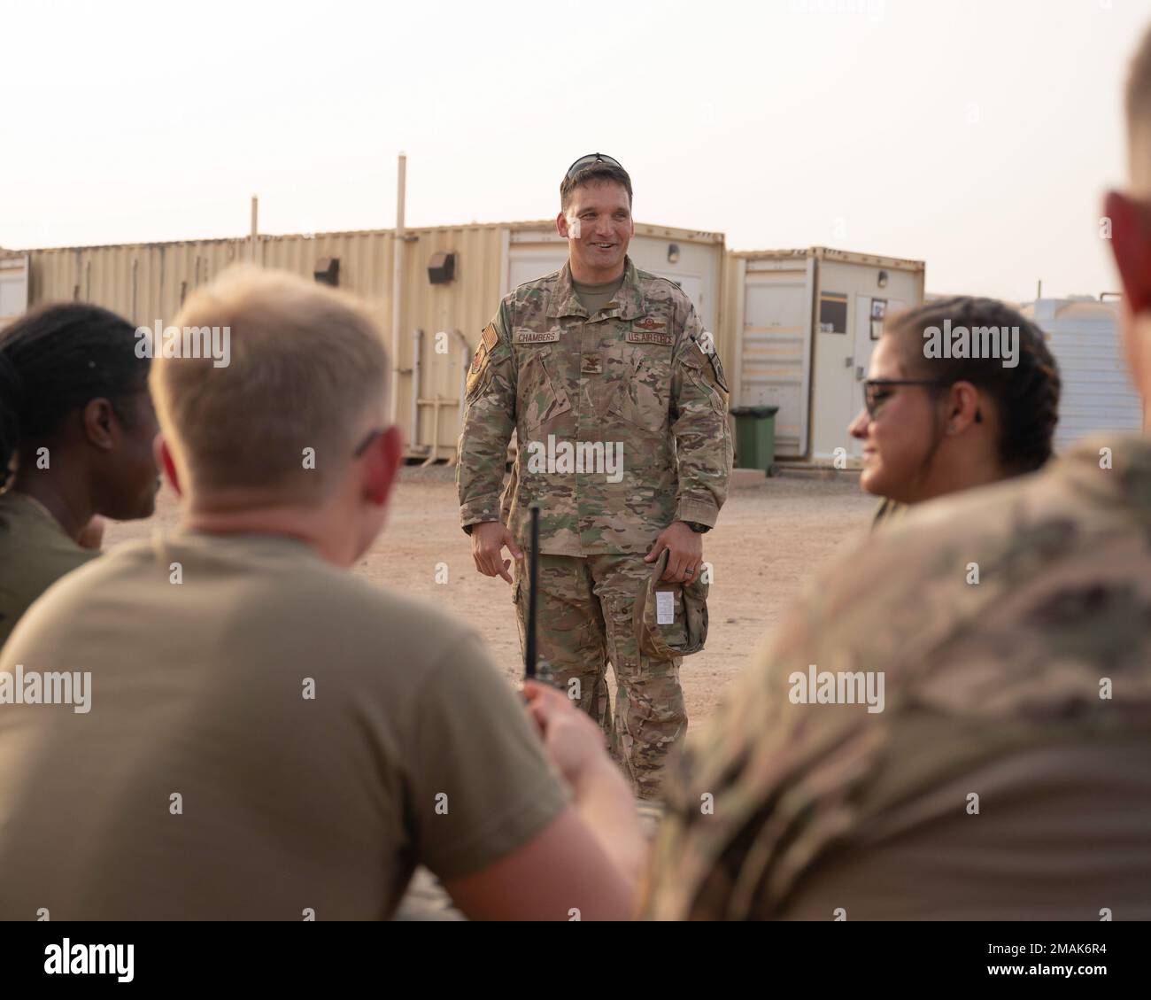 USA Oberstleutnant der Luftwaffe Jason Chambers, ankommender ...