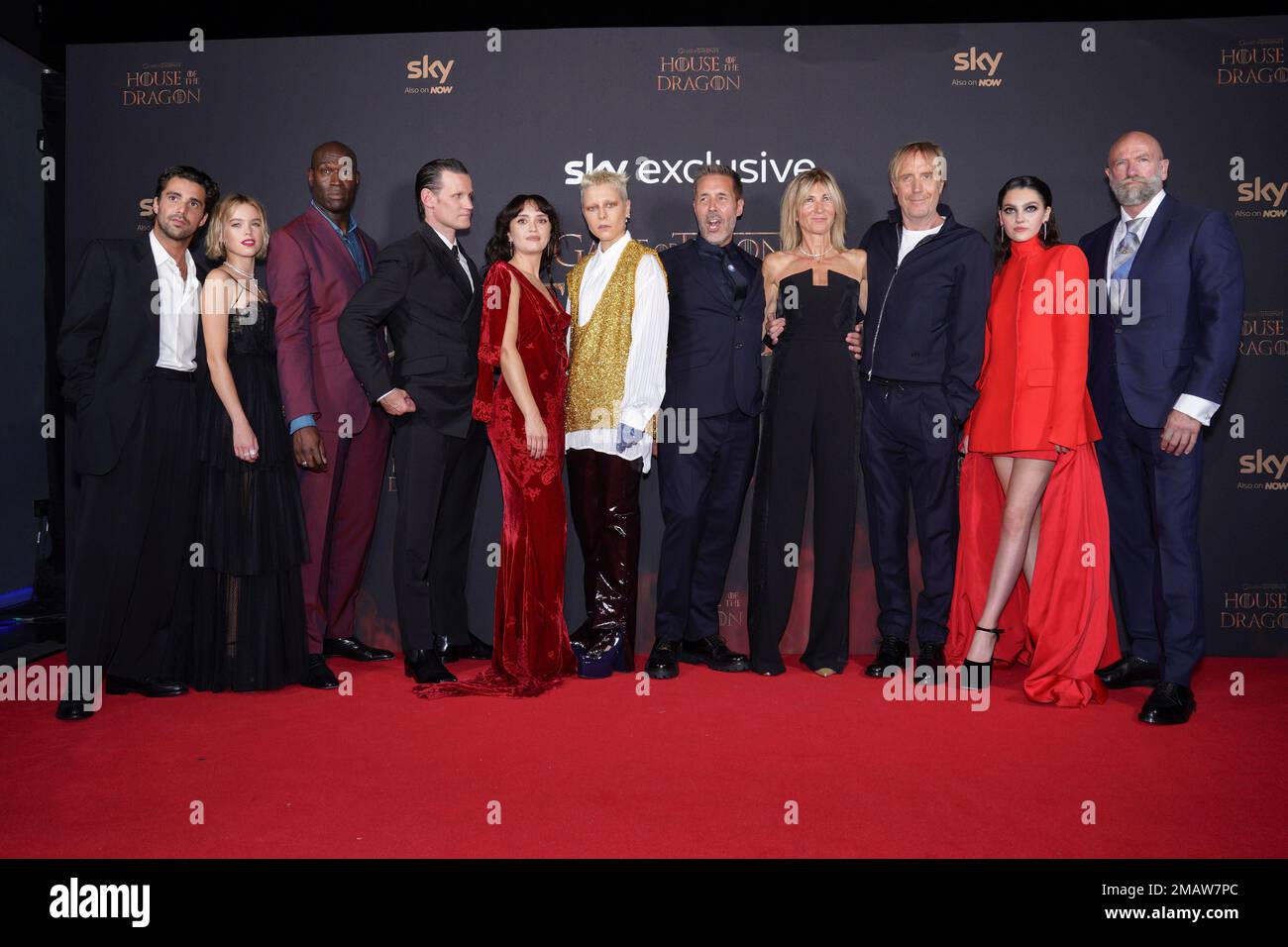 From left, Fabian Frankel, Milly Alcock, Steve Toussaint, Matt Smith ...