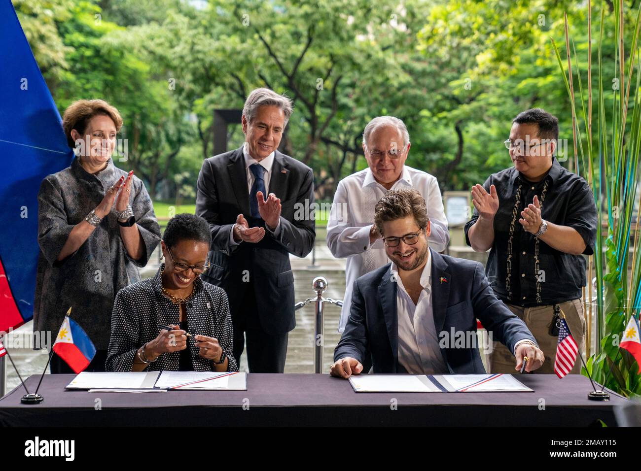 From top left, U.S. Ambassador to the Philippines MaryKay Carlson ...