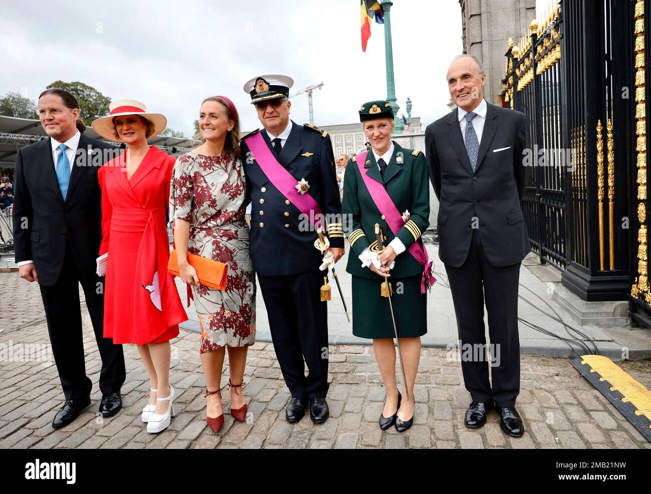 From left, James O'Hare and his wife Belgium's Princess Delphine ...