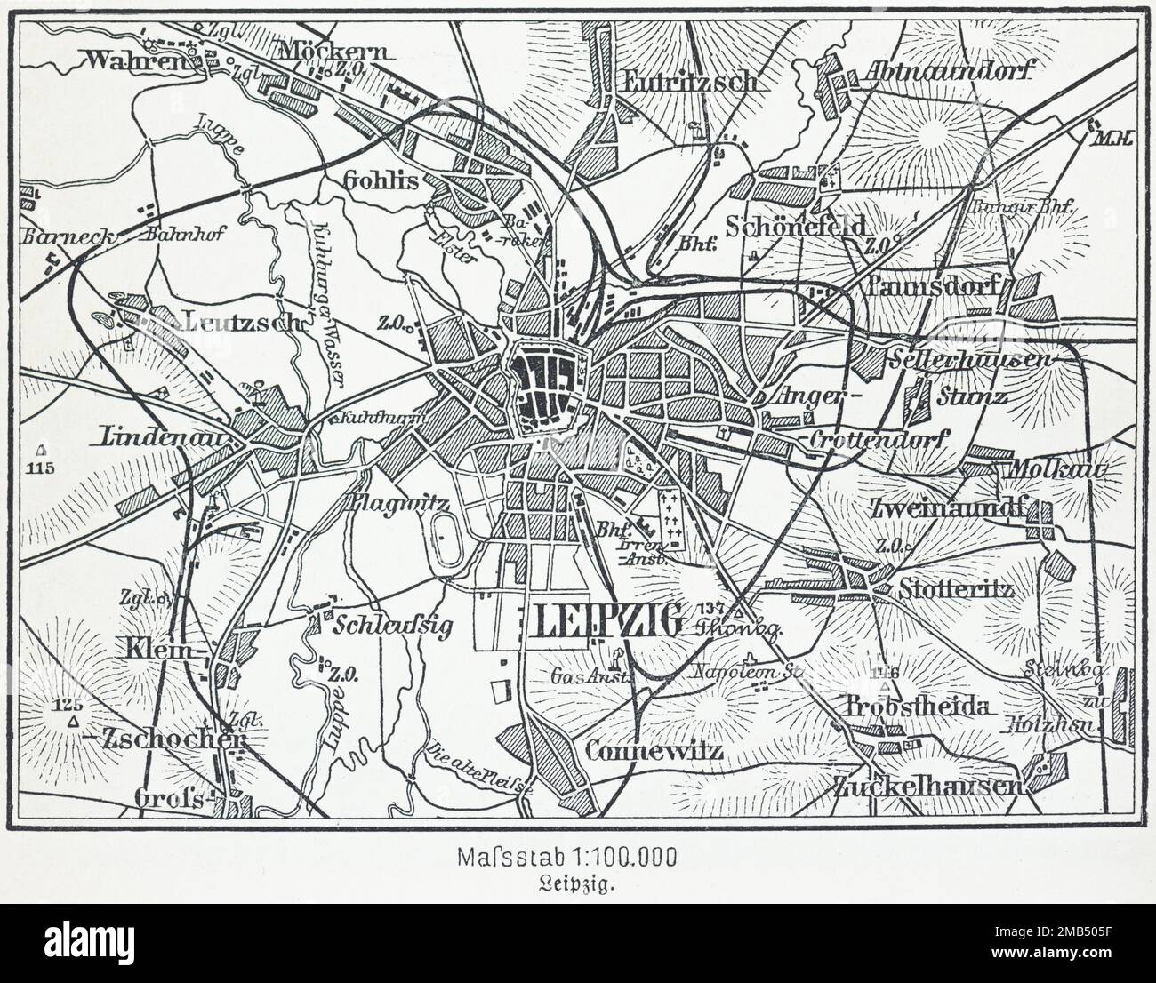 Stadtplan Leipzig, Sachsen, Deutschland, Stadt, Stadtplan, Kartografie ...