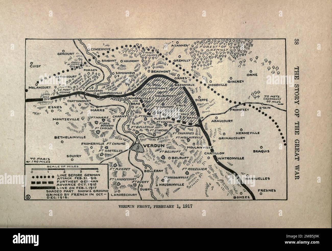 VERDUN FRONT, 1. FEBRUAR 1917 aus dem Buch The Story of the Great war ...