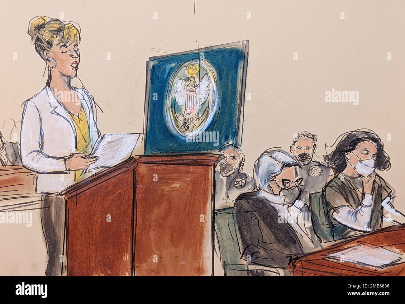 In This Courtroom Sketch Annie Farmer Left Makes Her Statement