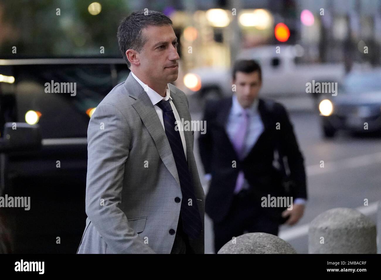 Alex Spiro, attorney for Elon Musk, arrives at a federal courthouse in San Francisco, Friday ...