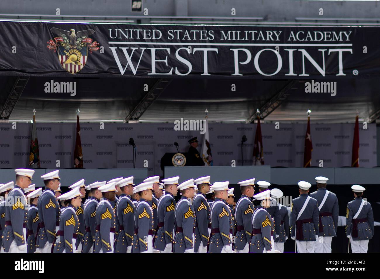 United States Military Academy graduating cadets arrive to their ...