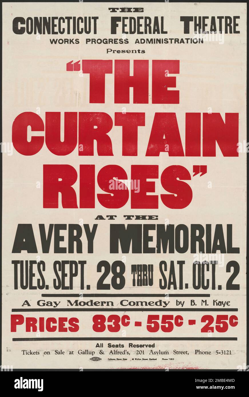 The Curtain Rises, Hartford, CT, 1937. Das Connecticut Federal Theatre ...