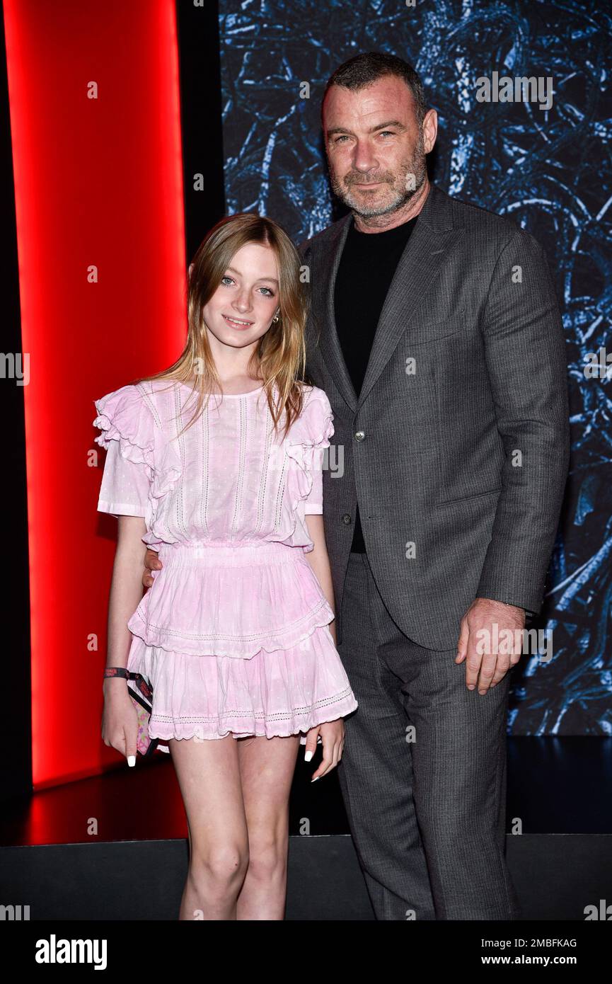 Liev Schreiber, right, and daughter Kai Schreiber attend the premiere ...